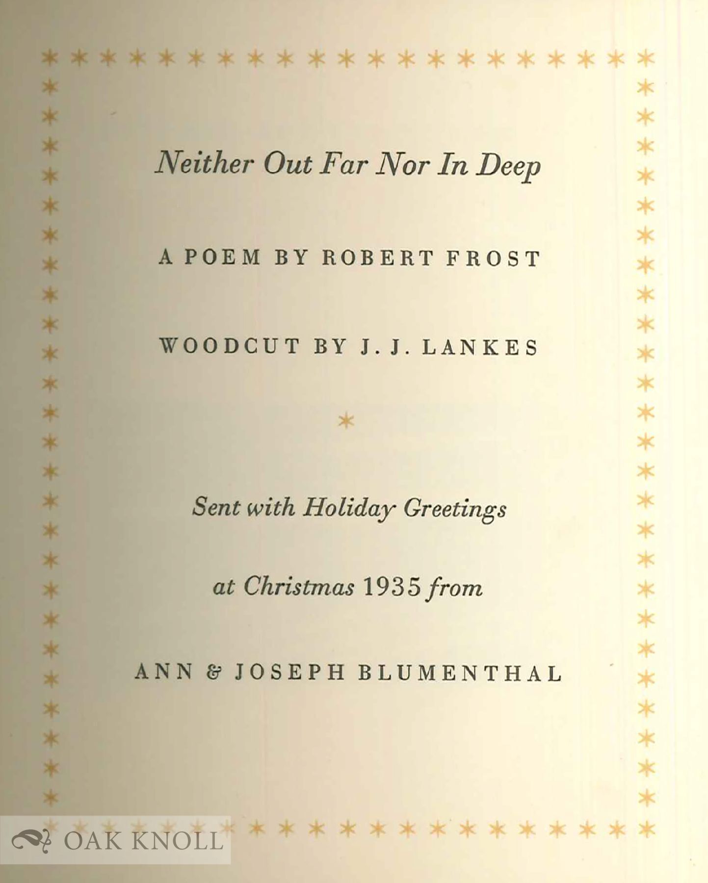 NEITHER OUT FAR NOR IN DEEP | Robert Frost